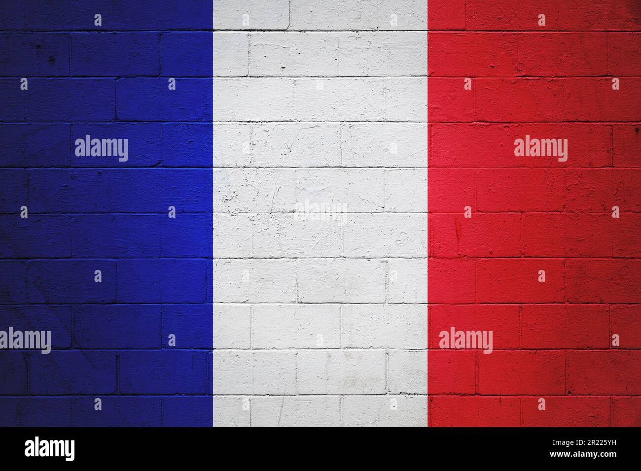 Flag of France painted on a cinder block wall Stock Photo - Alamy