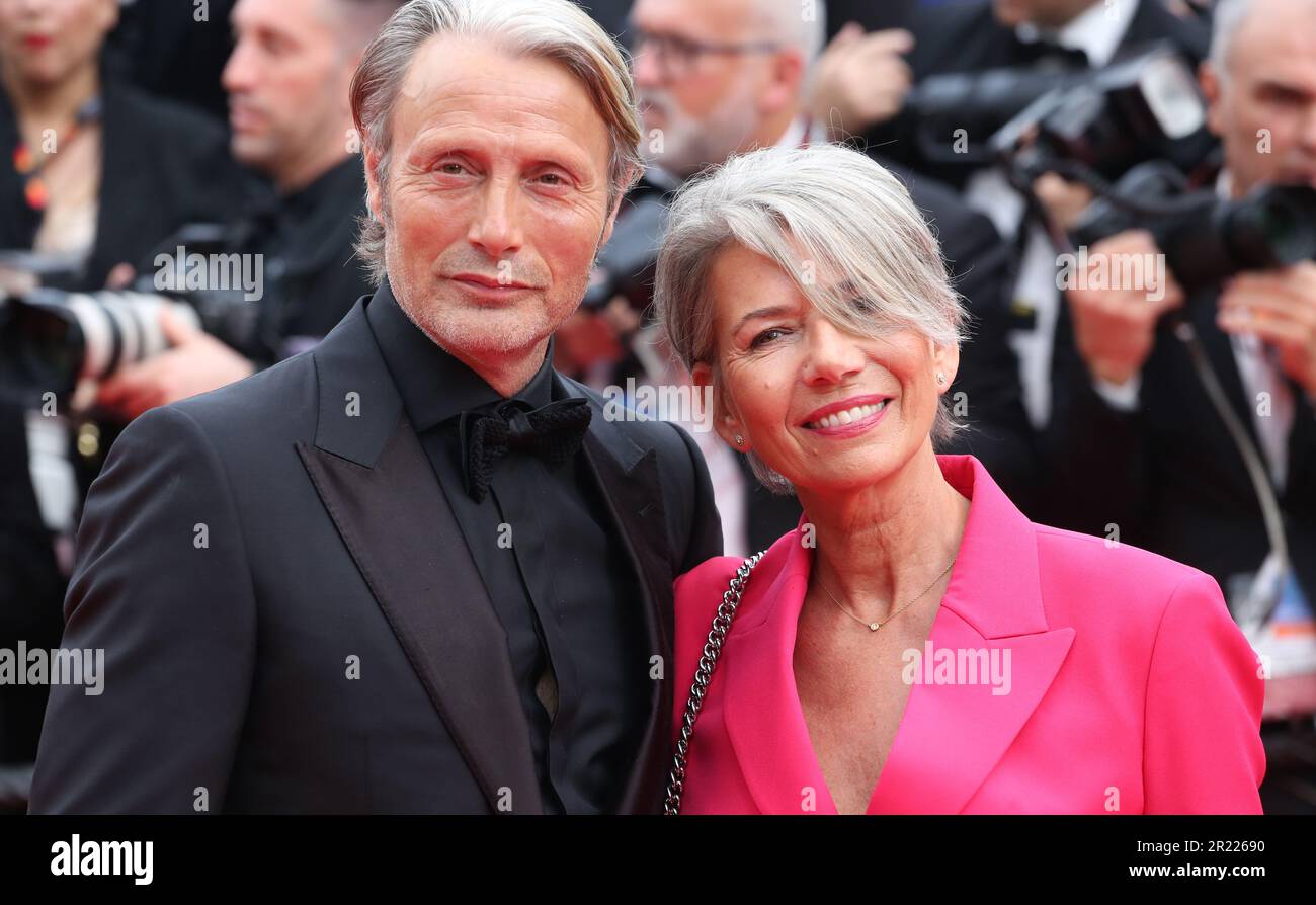 Cannes, France, 16th May, 2023. Mads Mikkelsen and Hanne Jacobsen on ...