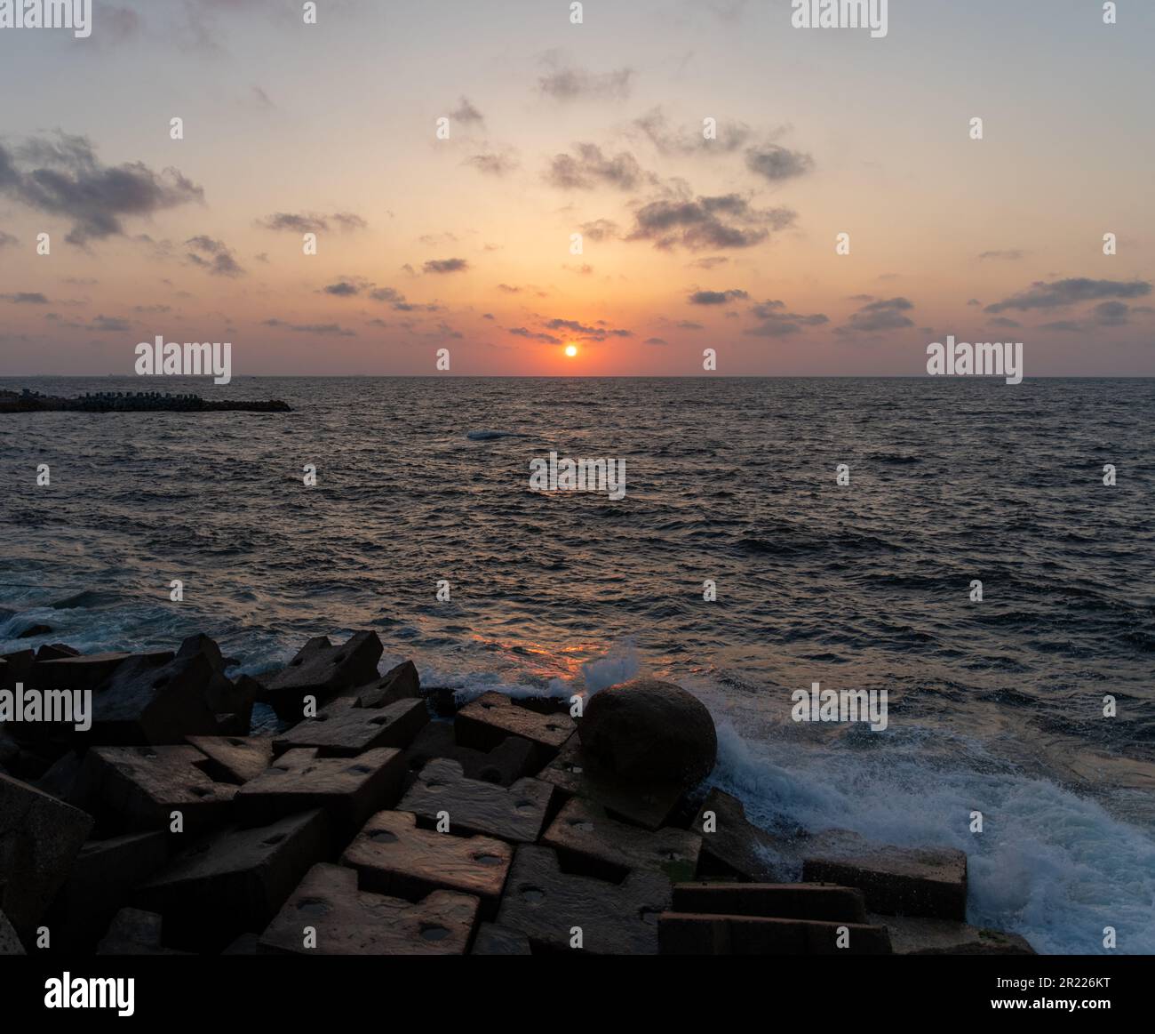 Amazing colours for clouds and awesome sunset in alexandria egypt Stock ...