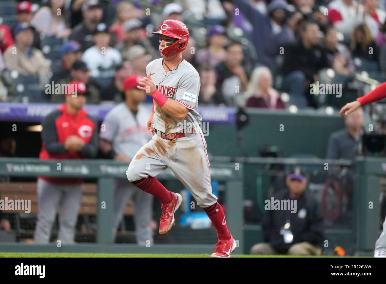 Cincinnati Reds shortstop Matt McLain (9) in the third inning of a ...