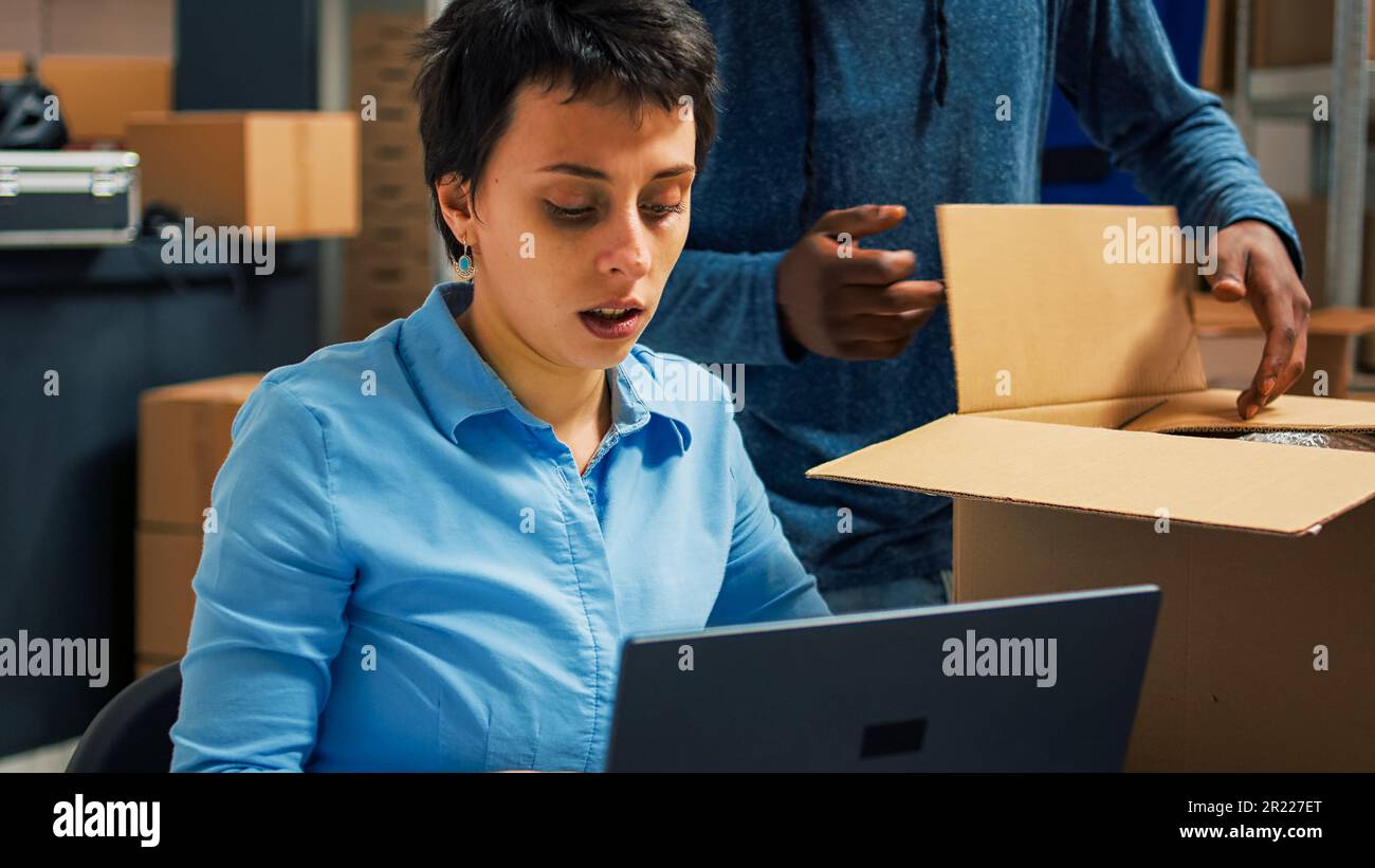 Diverse people checking inventory stock hi-res stock photography and ...