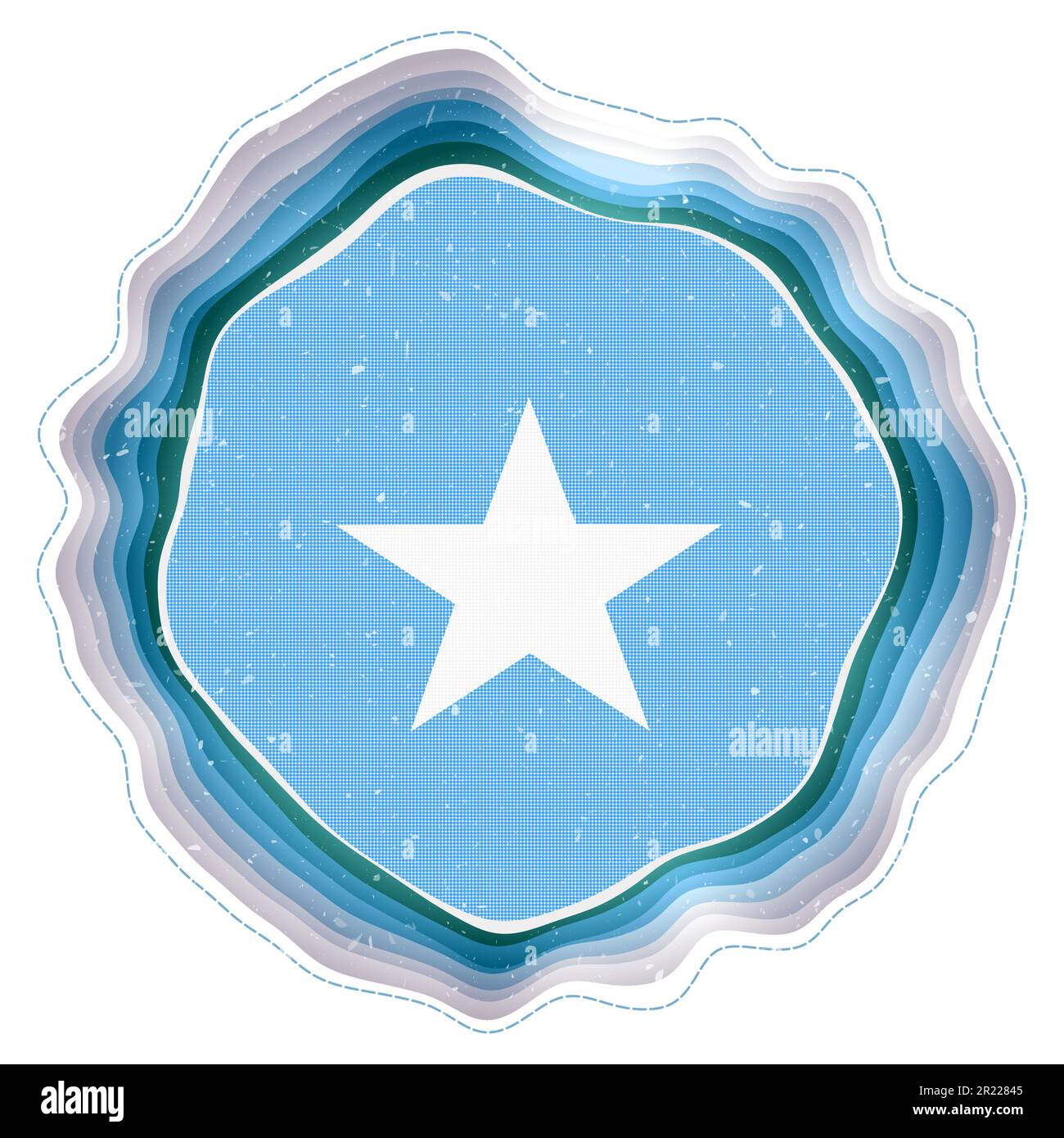 Somalia flag in frame. Badge of the country. Layered circular sign ...