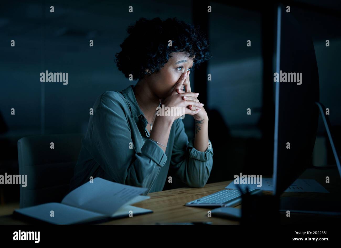 Is that what I think it is. a young businesswoman looking stressed ...