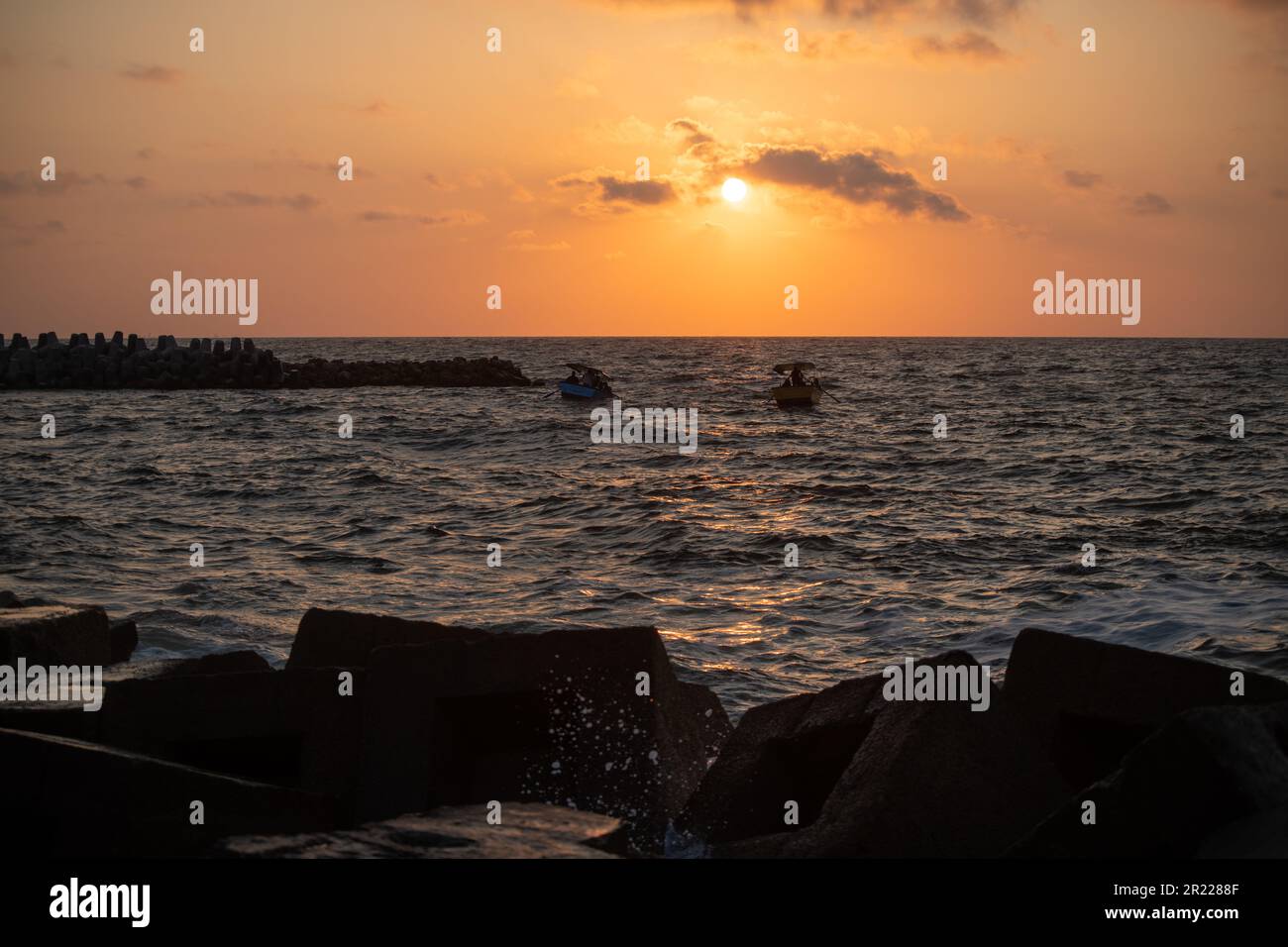 Amazing colours for clouds and awesome sunset in alexandria egypt Stock ...