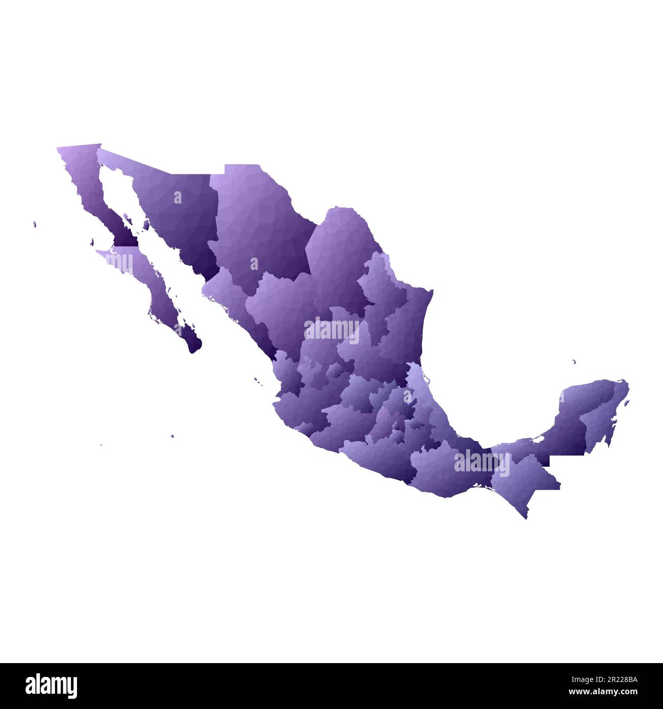 Mexico map. Geometric style country outline. Artistic violet vector ...