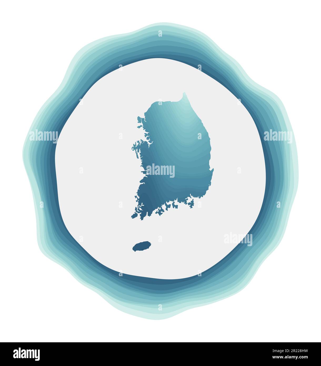 South Korea logo. Badge of the country. Layered circular sign around ...