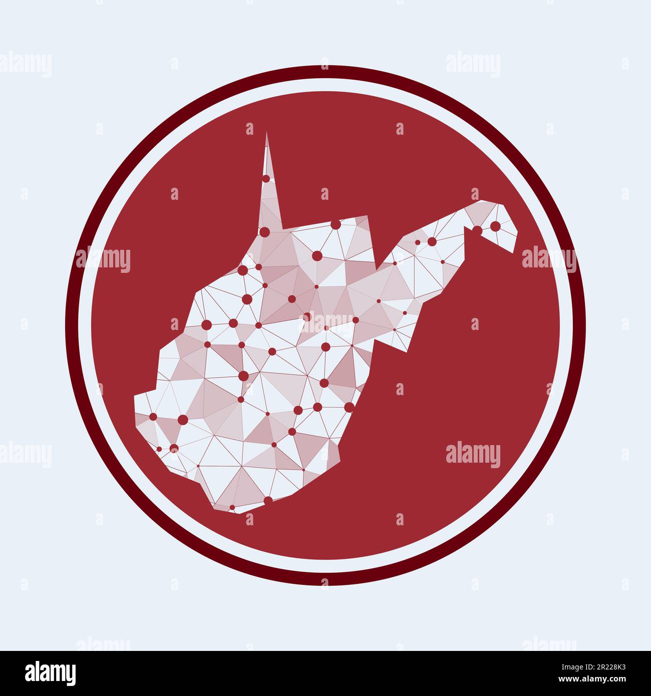 West Virginia icon. Trendy tech logo of the US state. Geometric mesh ...