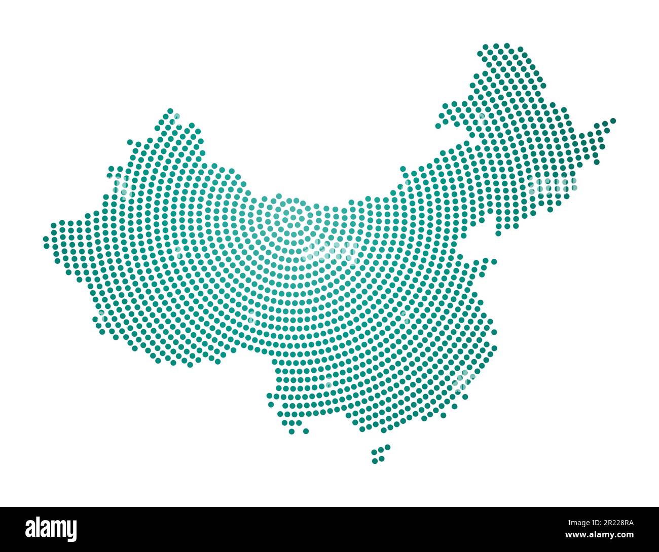 China dotted map. Digital style shape of China. Tech icon of the ...