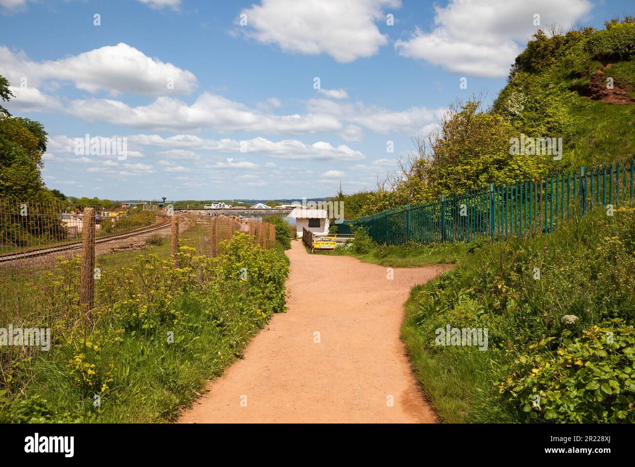 Coastal footpath in Dawlish Warren, Devon, Uk Stock Photo - Alamy