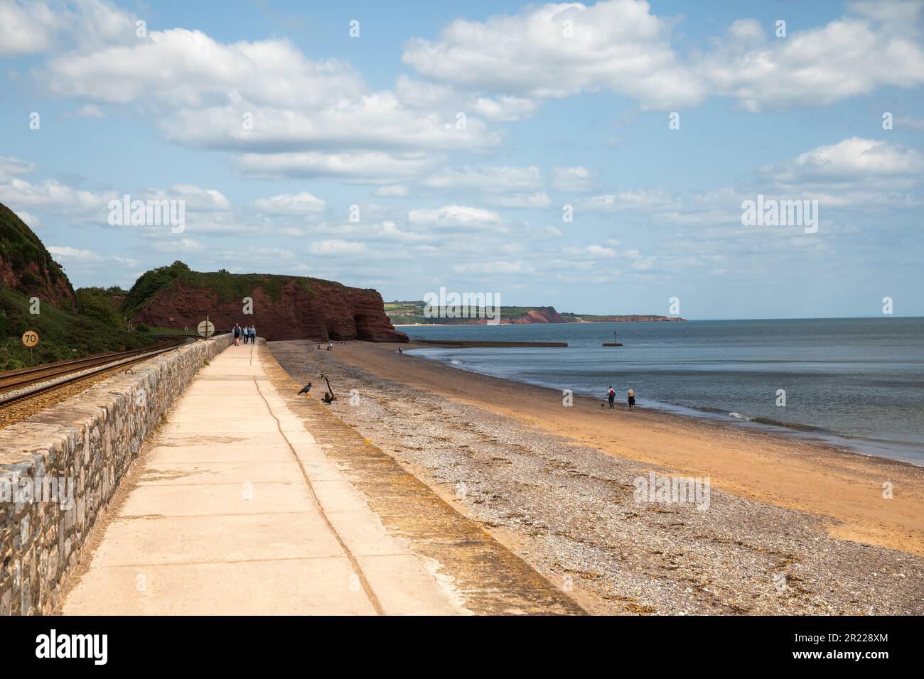 Coastal footpath in Dawlish Warren, Devon, Uk Stock Photo - Alamy