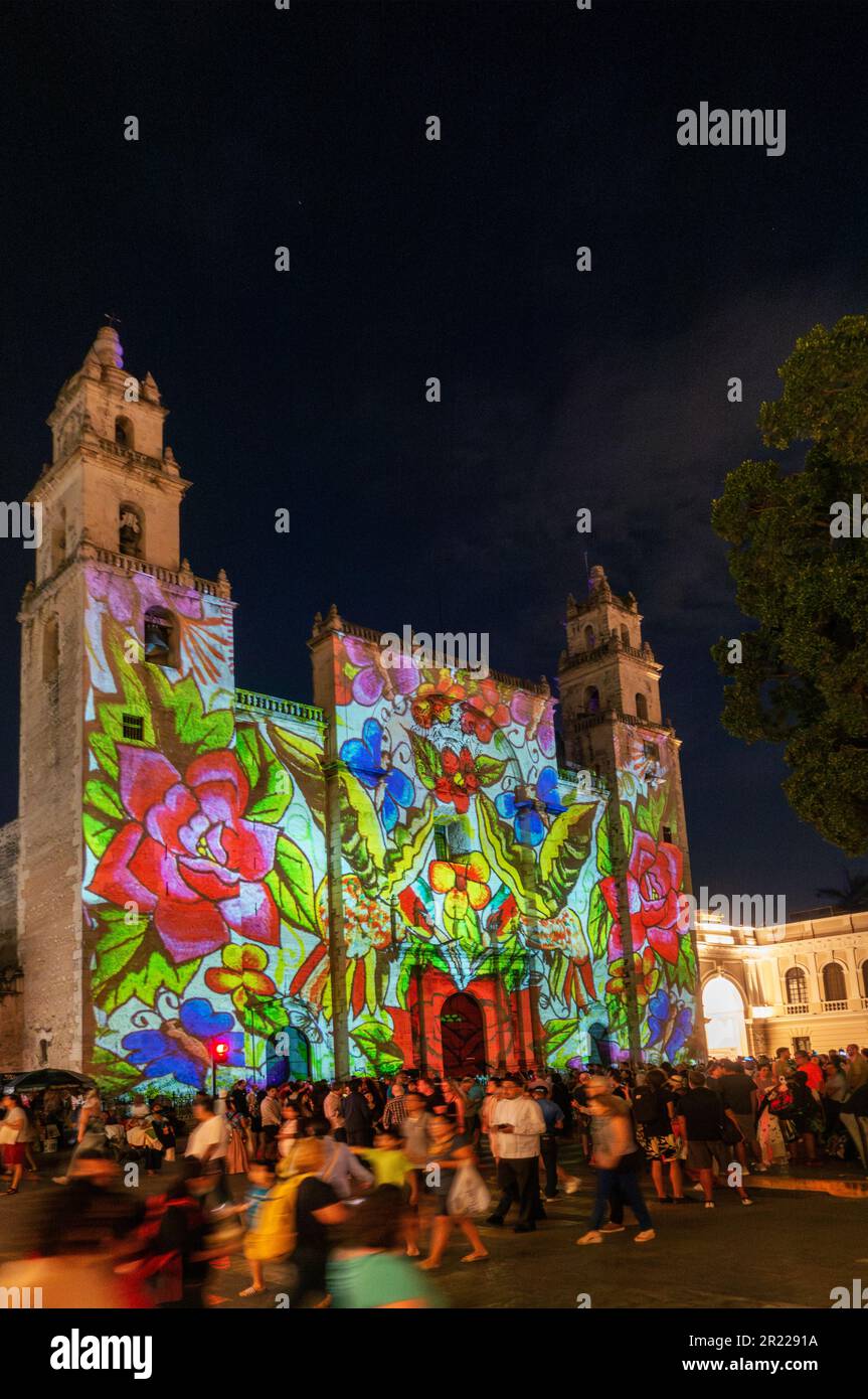 Nights of light and sound video mapping show on the front of the ...