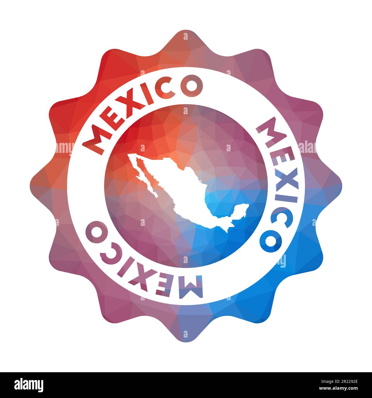 Mexico low poly logo. Colorful gradient travel logo of the country in ...