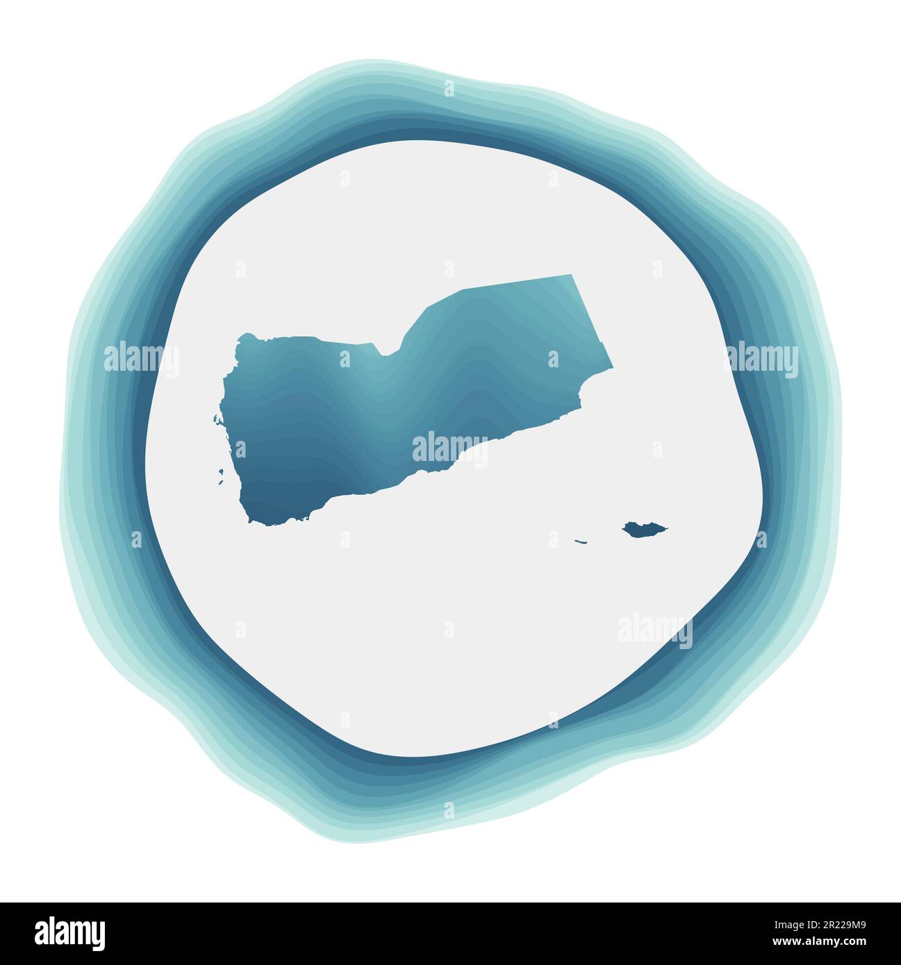 Yemen logo. Badge of the country. Layered circular sign around Yemen ...