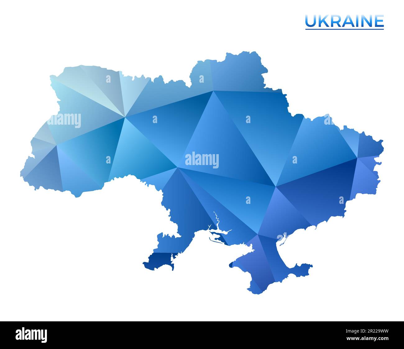 Vector polygonal Ukraine map. Vibrant geometric country in low poly ...