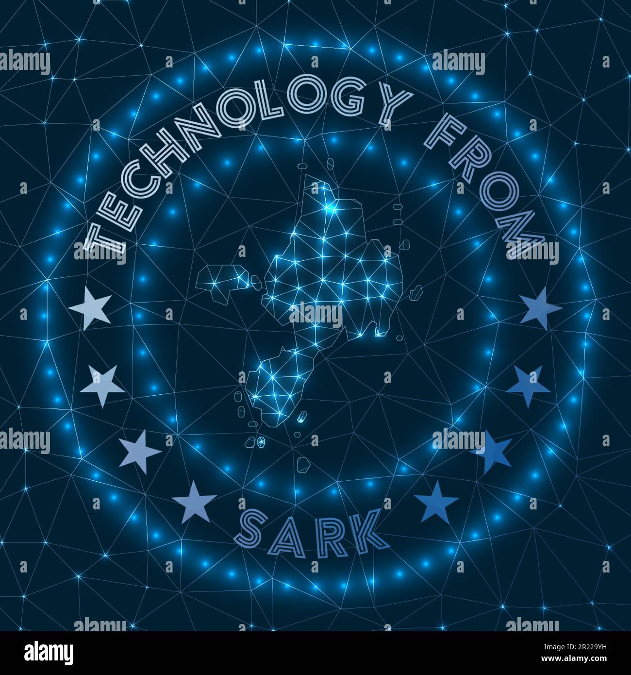 Technology From Sark. Futuristic geometric badge of the island ...