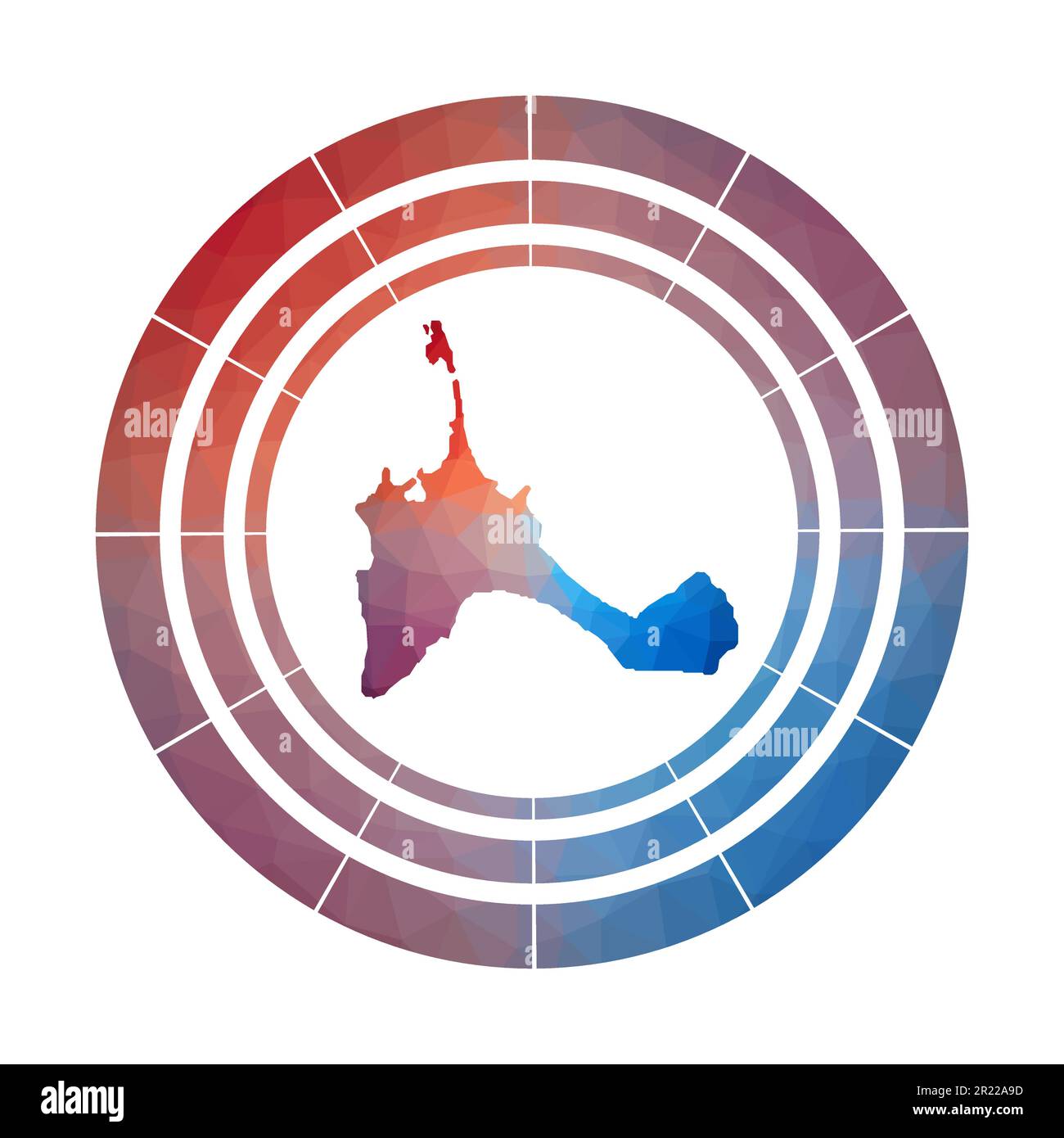 Formentera badge. Bright gradient logo of island in low poly style ...