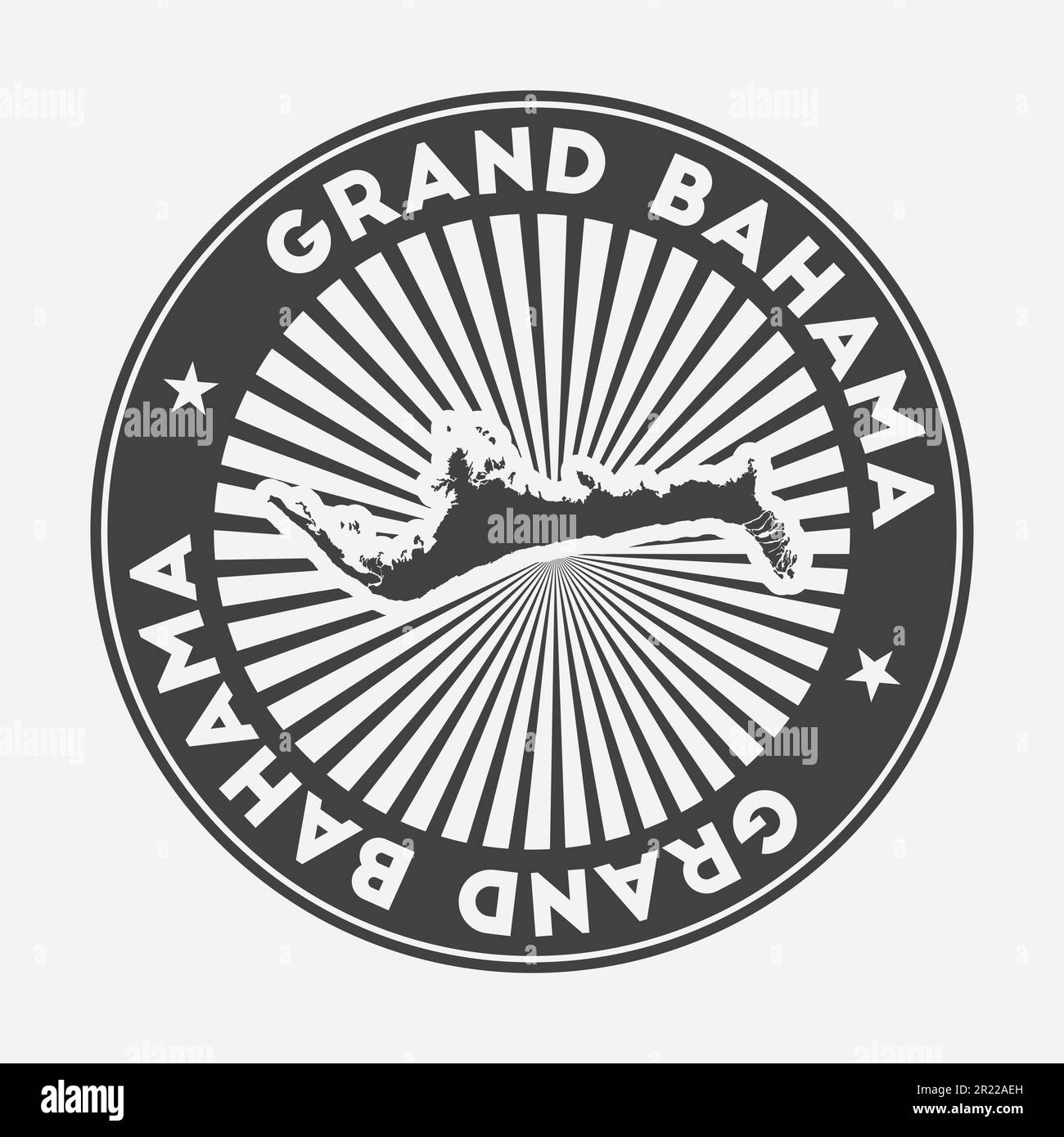 Grand Bahama round logo. Vintage travel badge with the circular name ...