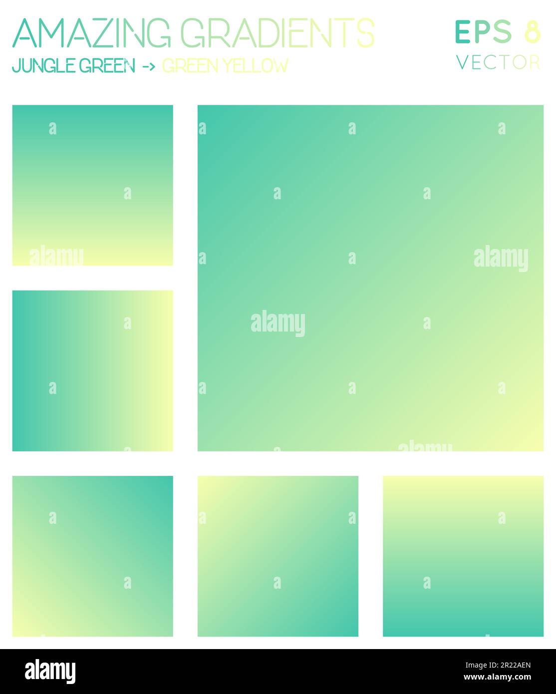 Colorful gradients in jungle green and green yellow color tones ...