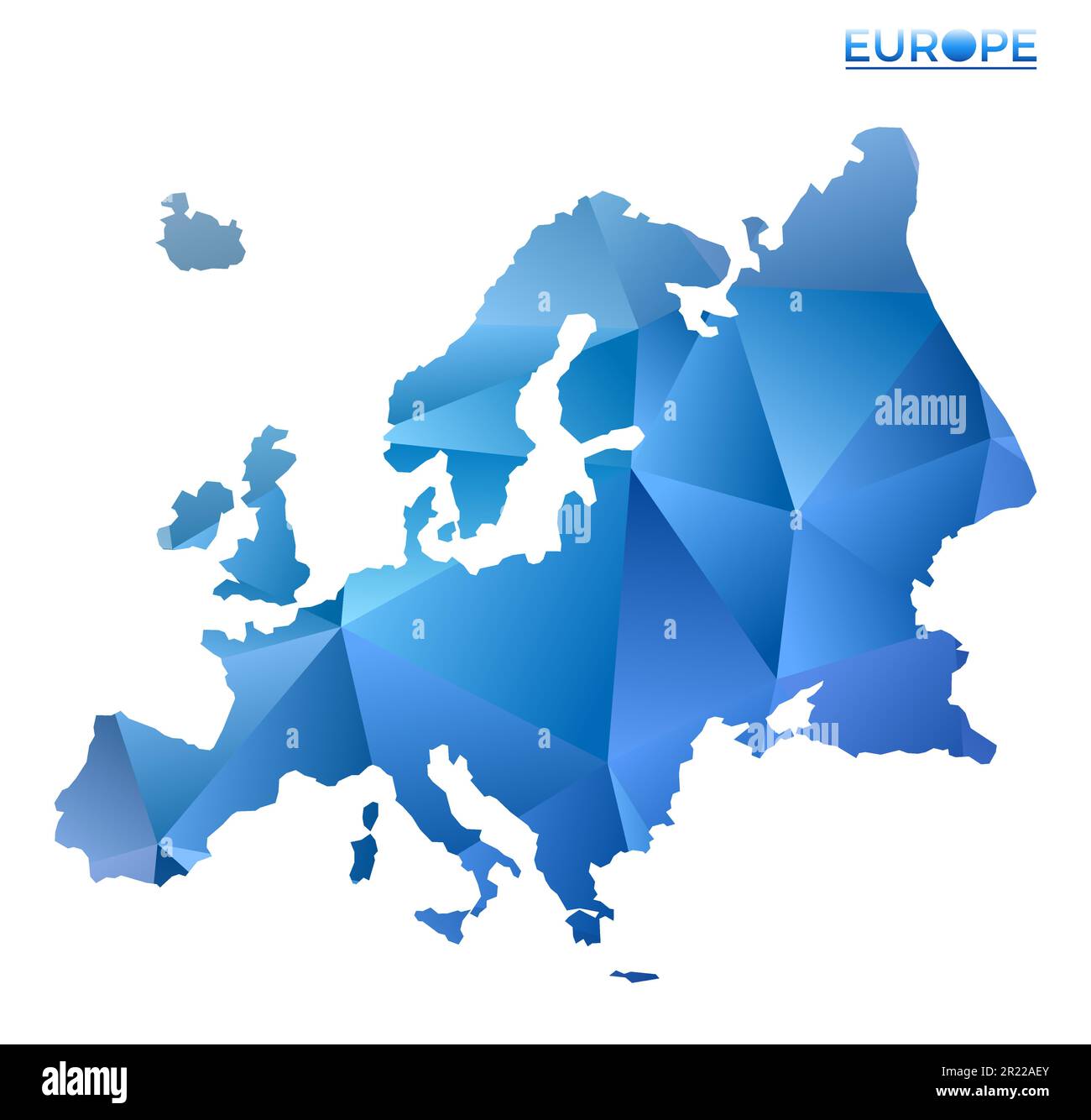 Vector polygonal Europe map. Vibrant geometric continent in low poly ...