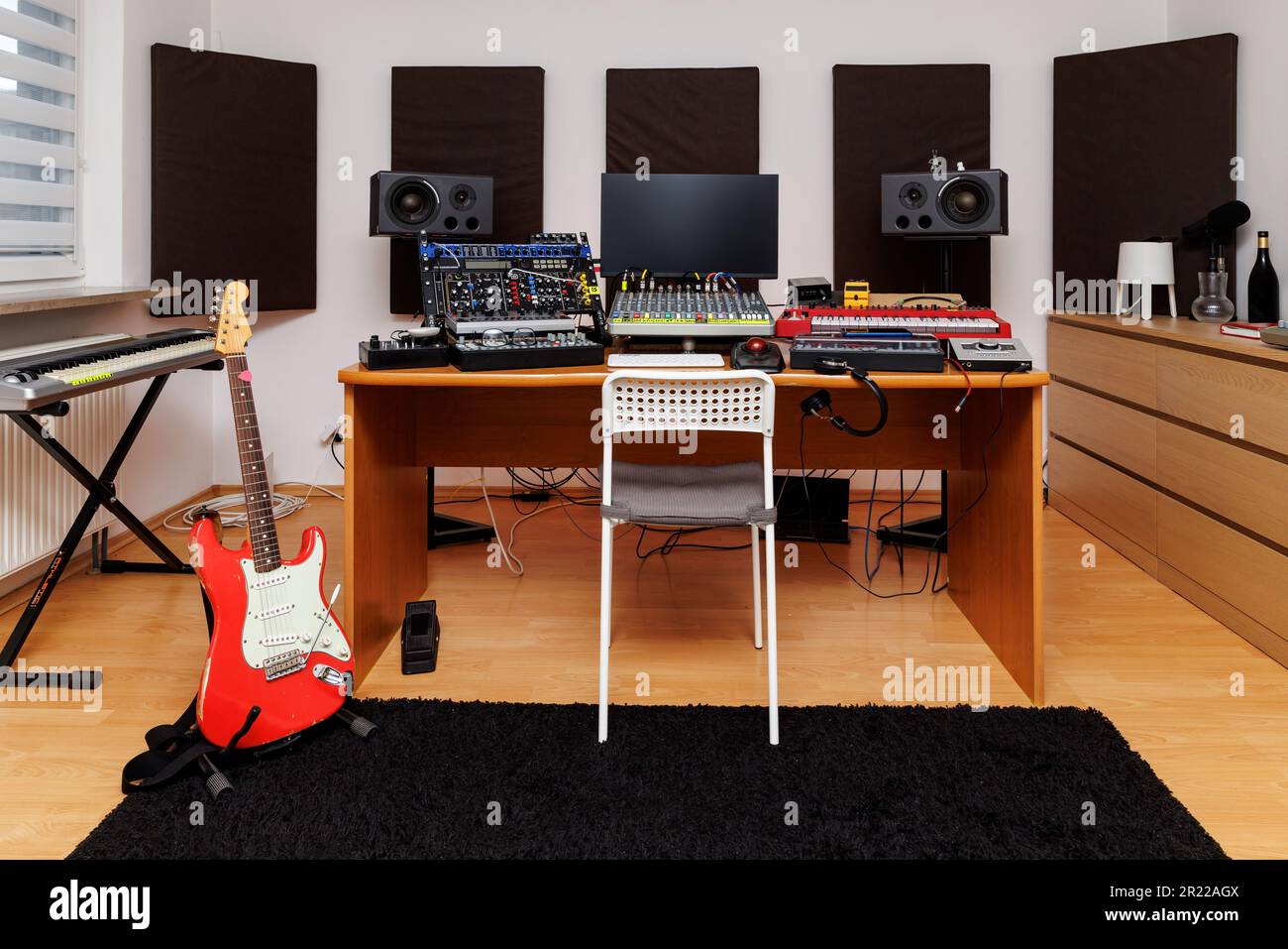 Sound production equipment in production studio Stock Photo - Alamy