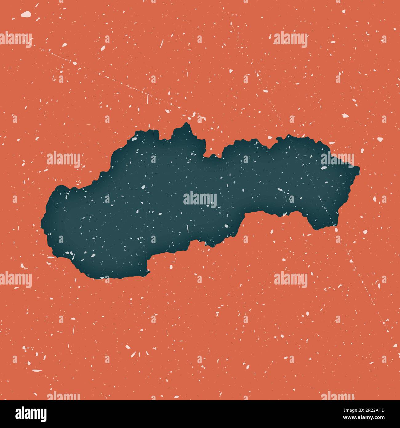 Slovakia vintage map. Grunge map of the country with distressed texture ...
