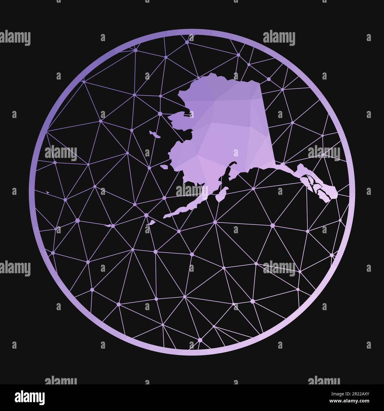 Alaska icon. Vector polygonal map of the us state. Alaska icon in ...