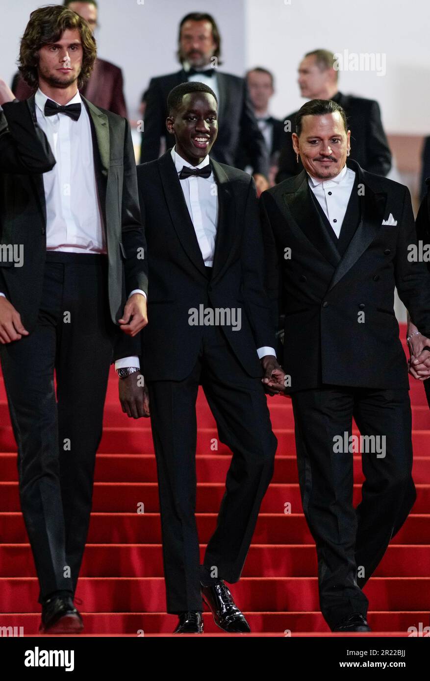 Diego Le Fur, from left, Djibril Djimo, and Johnny Depp pose for ...