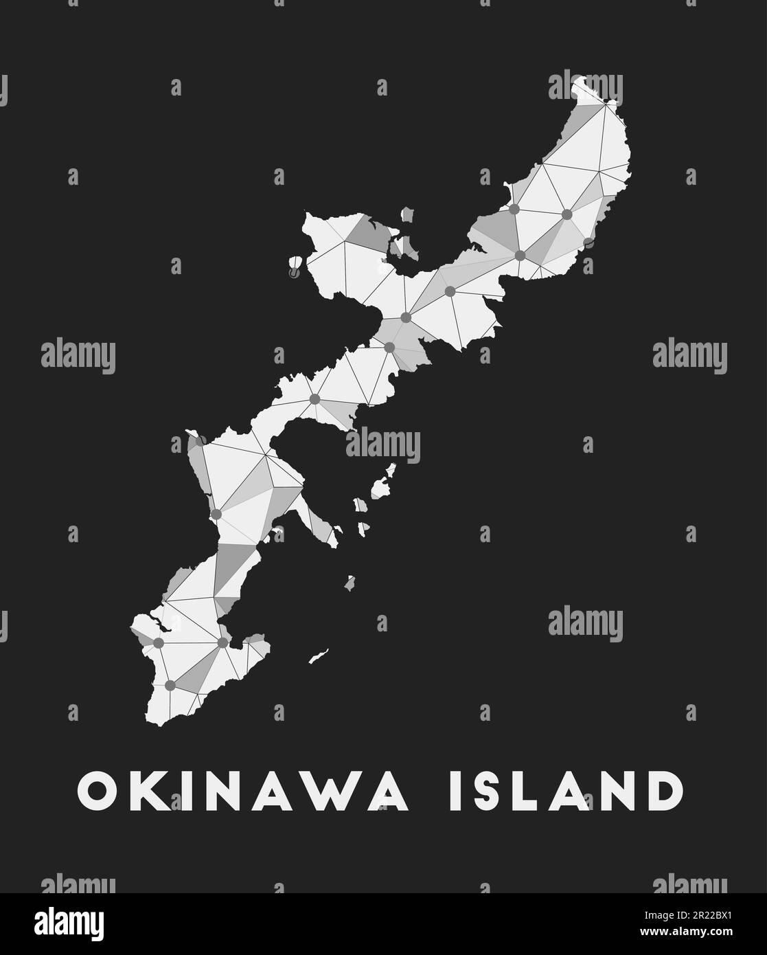 Okinawa Island - communication network map. Okinawa Island trendy ...