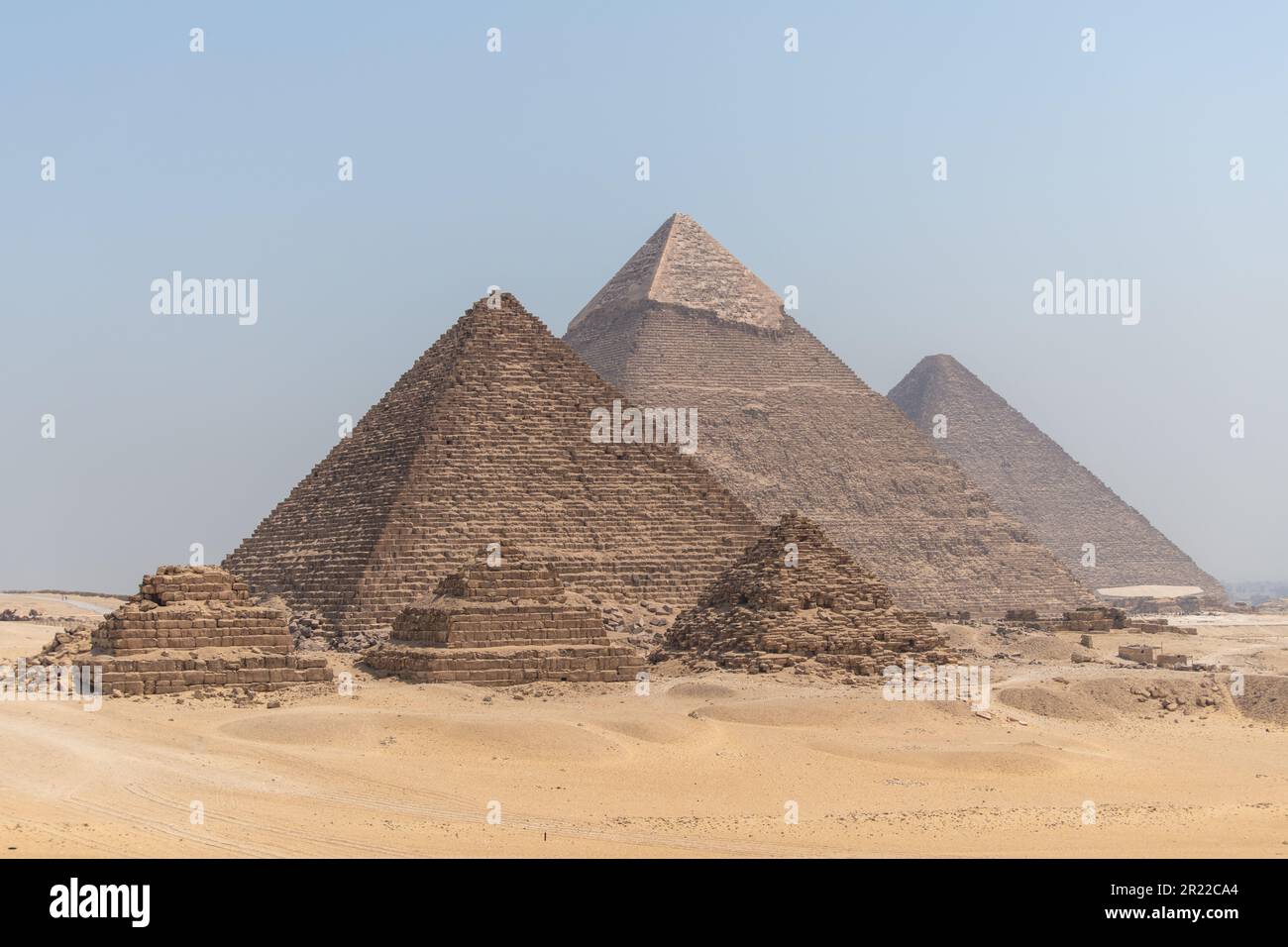 The Giza pyramid complex also called the Giza Necropolis against the ...