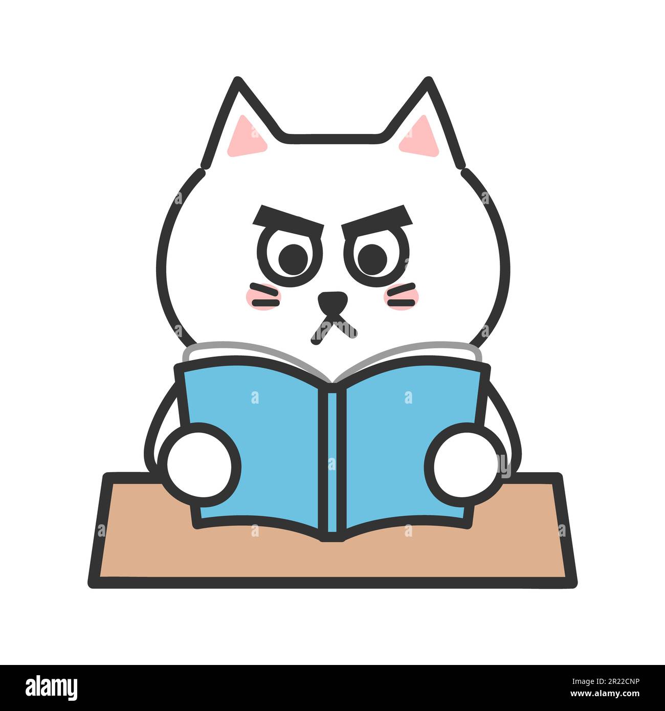 Cat Reading Clip Art