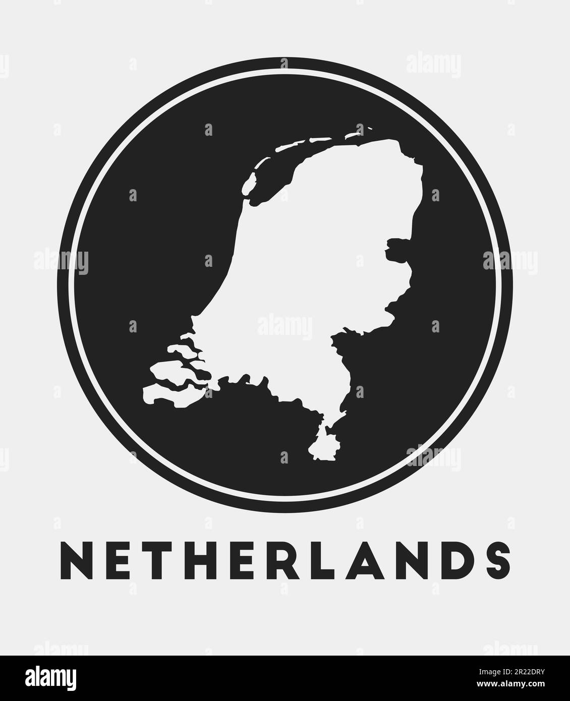 Netherlands icon. Round logo with country map and title. Stylish ...