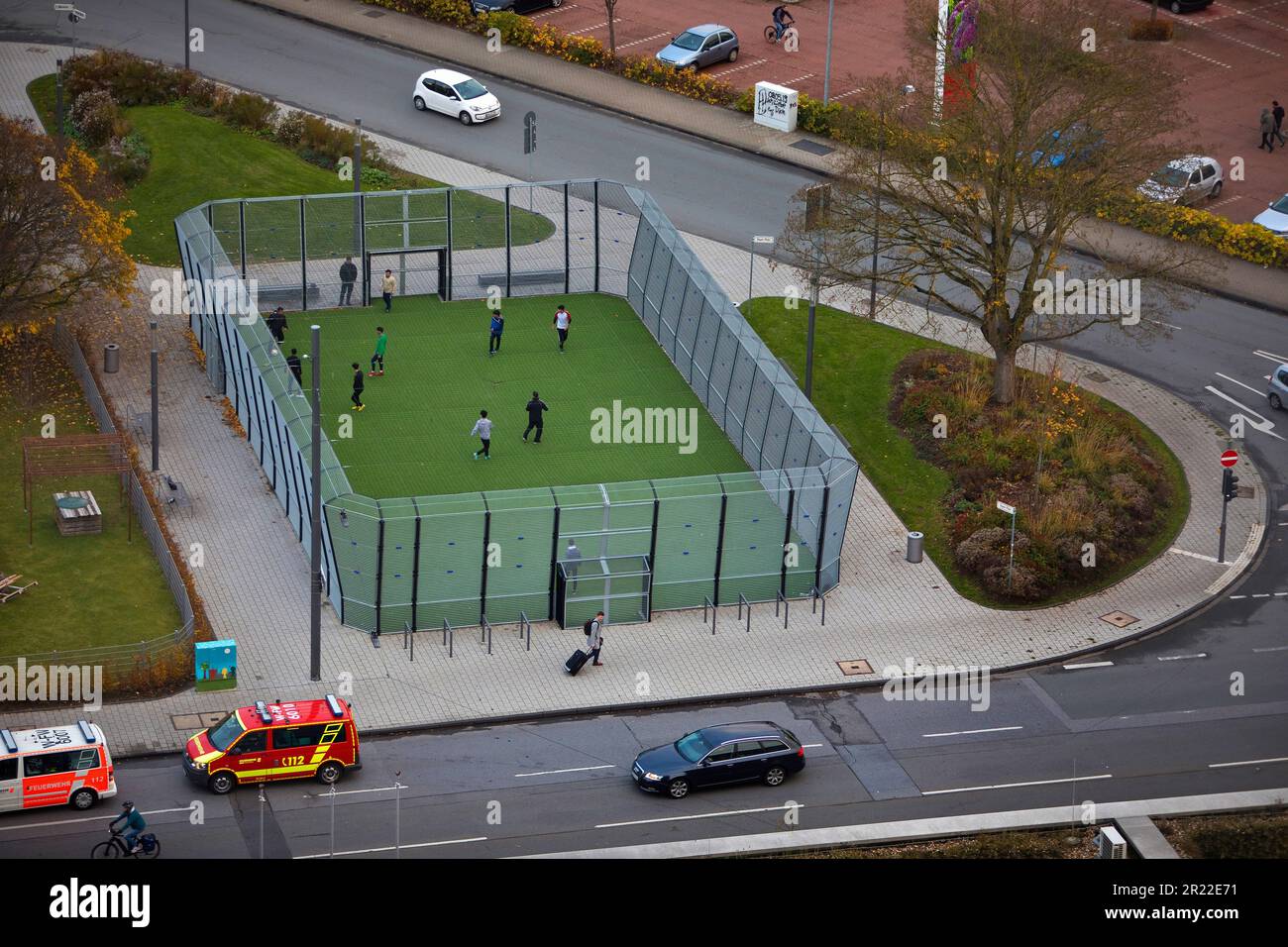 Bayer Park from above, Germany, North Rhine-Westphalia, Bergisches Land ...