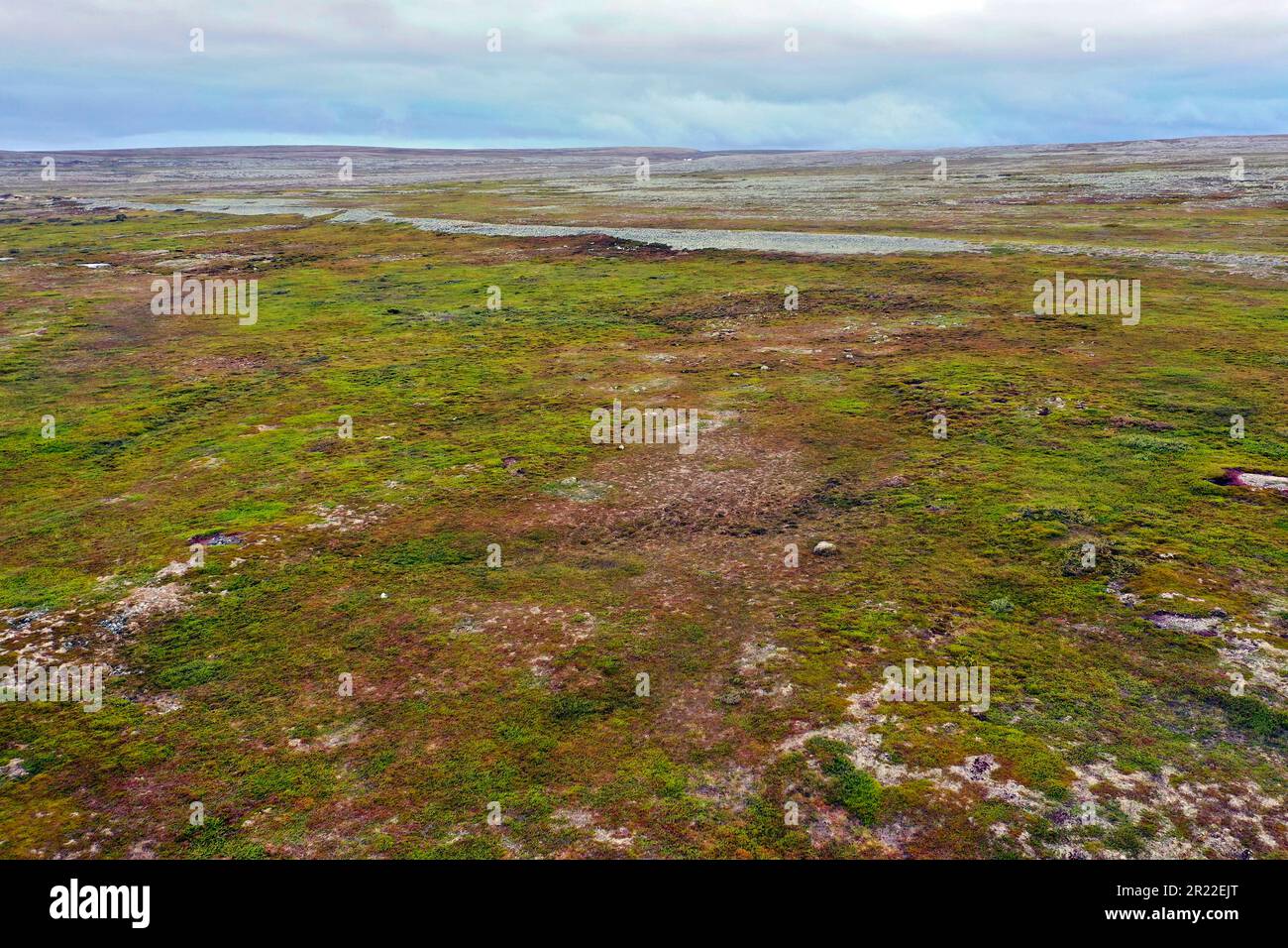 tundra in Norway, aerial view, Norway, Varanger Peninsula, Finnmark ...