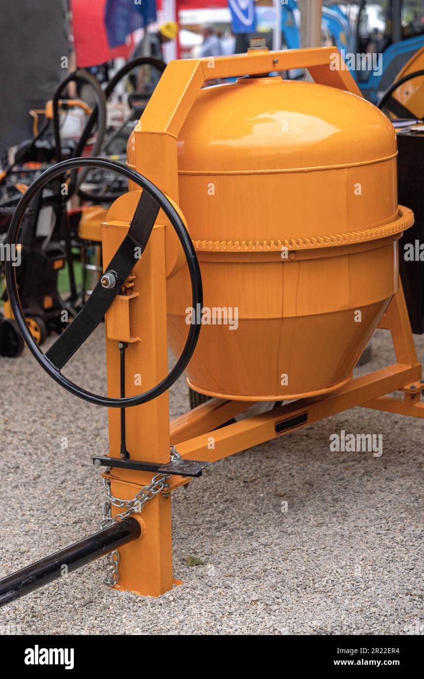 Large Capacity Drum Cement Concrete Mixer Construction Site Stock Photo ...