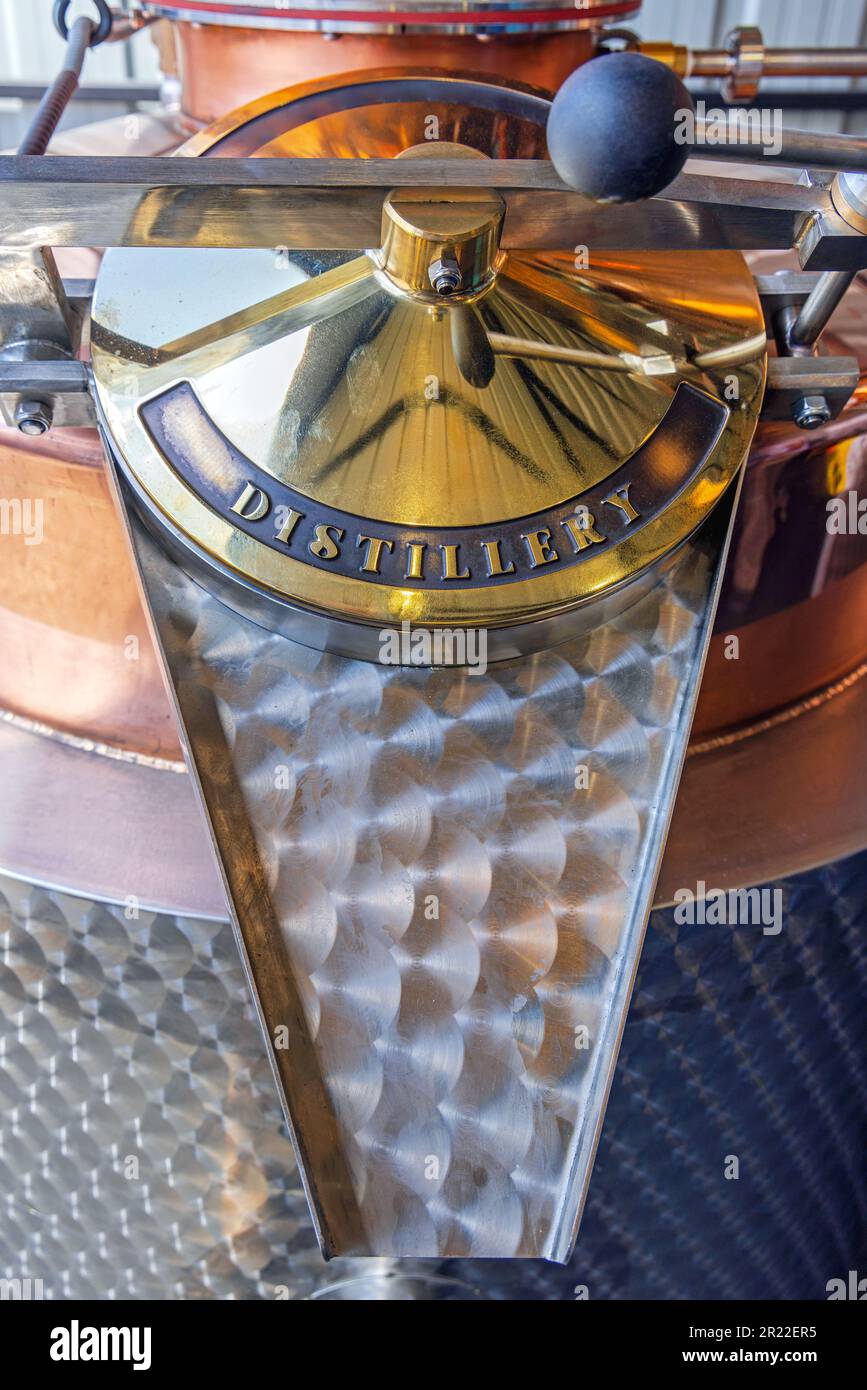 Engraved Brass Metal Sign Distillery at Production Equipment Stock ...