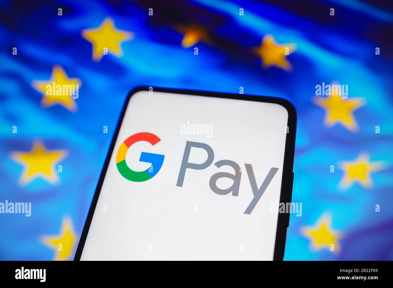 In this photo illustration, the Google Pay logo is displayed on a ...