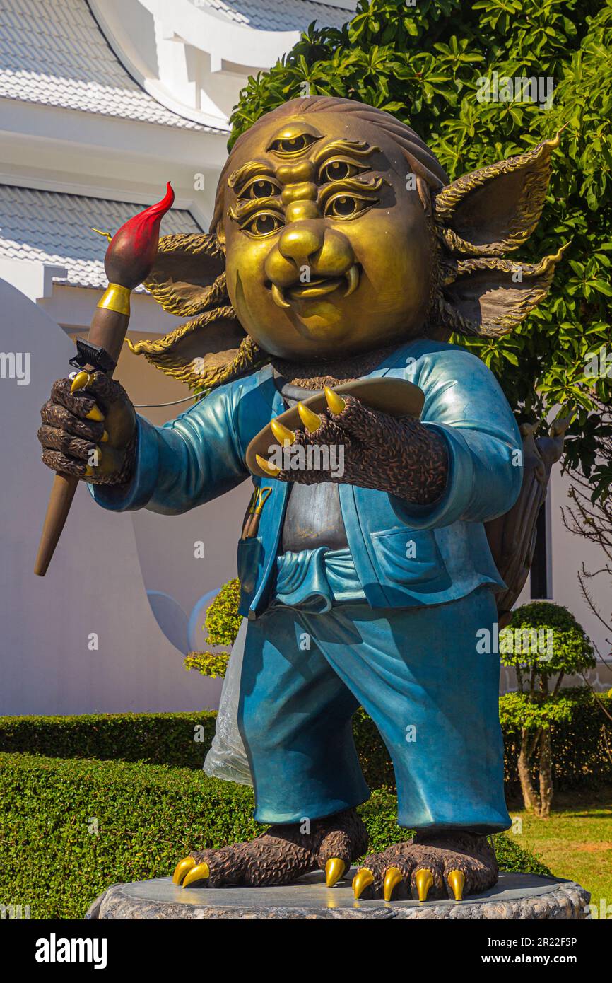 CHIANG RAI, THAILAND - NOVEMBER 30, 2019: Sculpture of Sihuhata deity ...