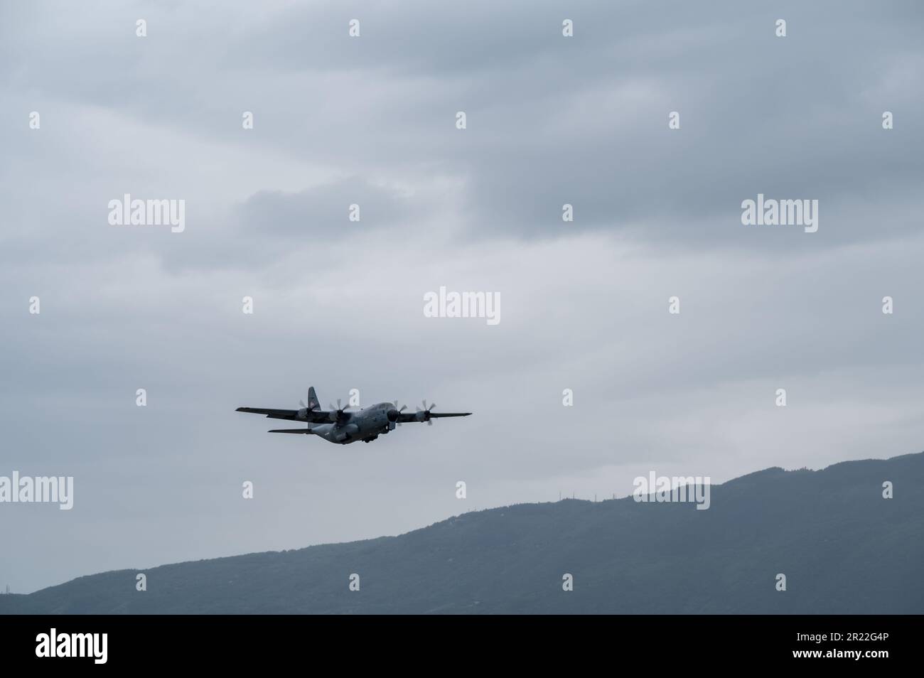 A C-130J assigned to the 815th Airlift Squdron departs Aviano Air Base ...