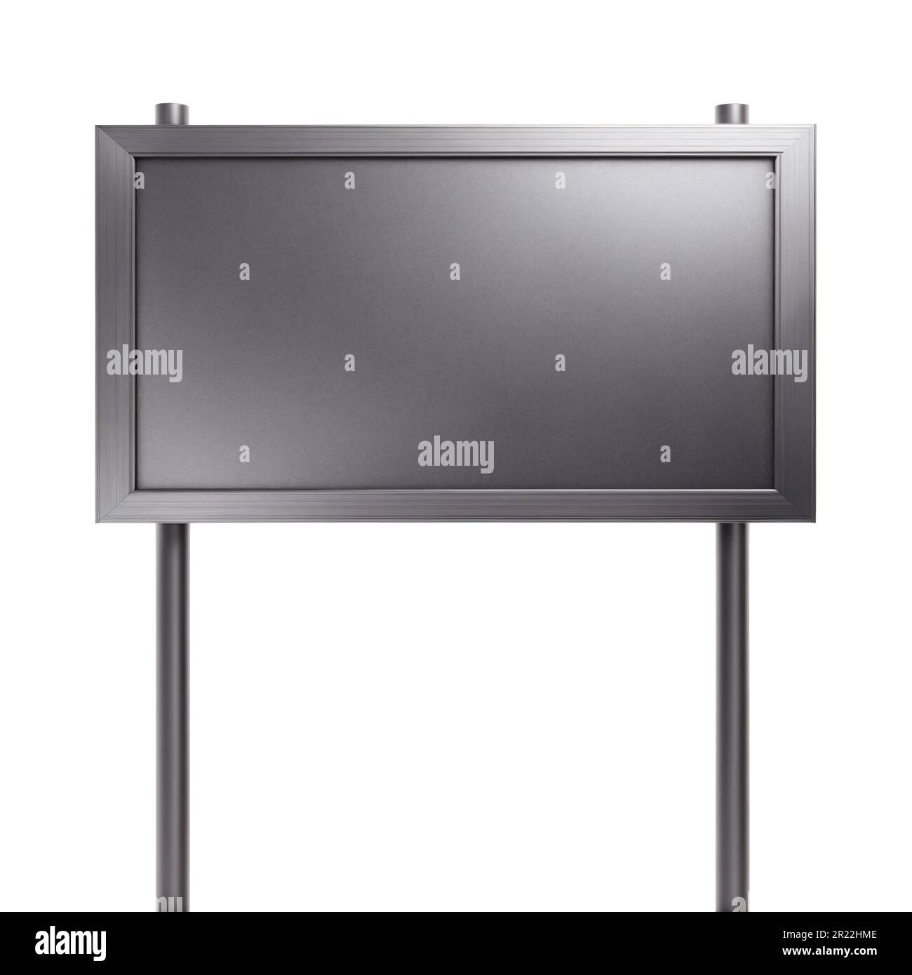 Empty metal post sign board on white background Stock Photo - Alamy