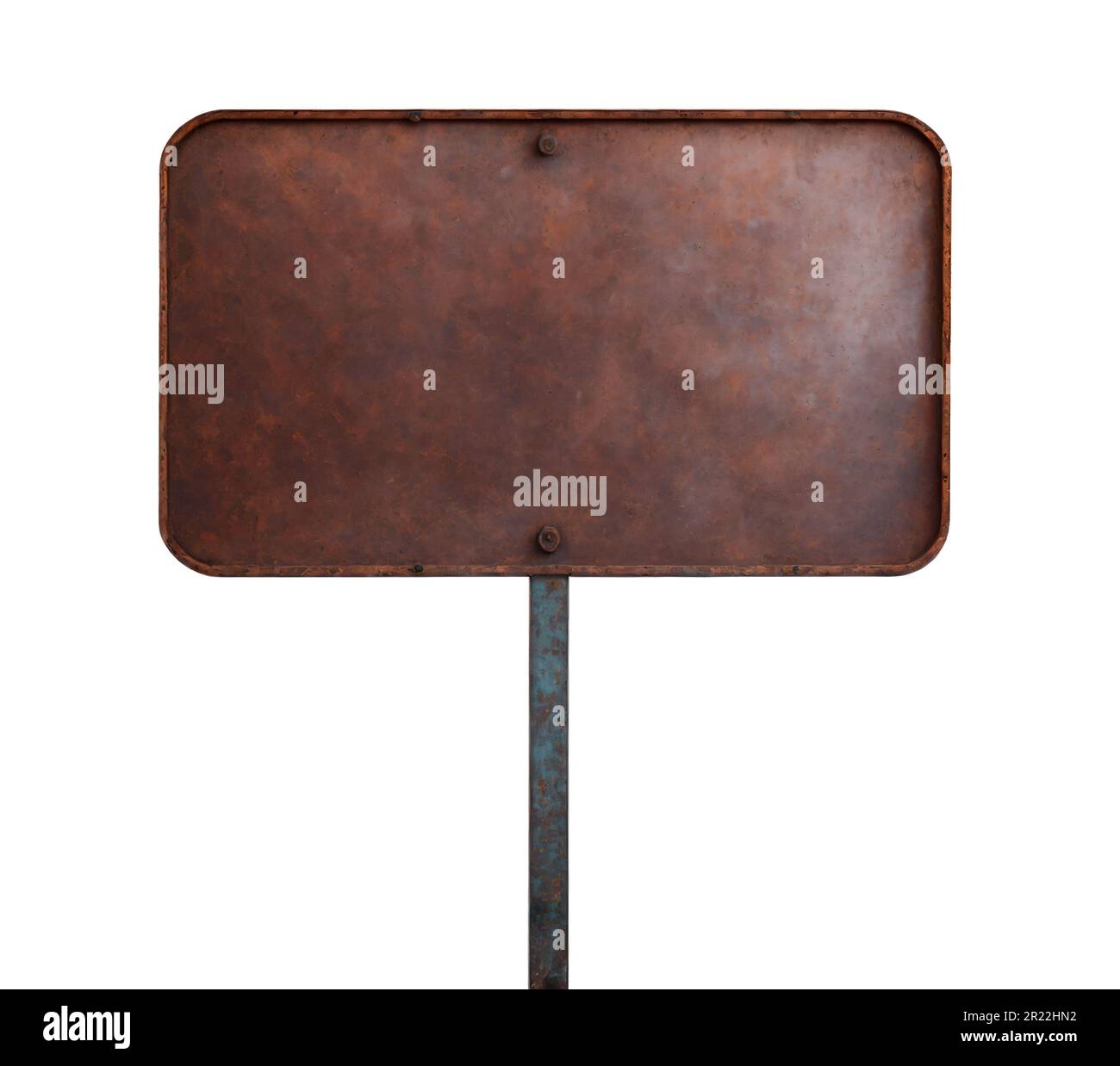 Old rusty metal sign white background Stock Photo - Alamy