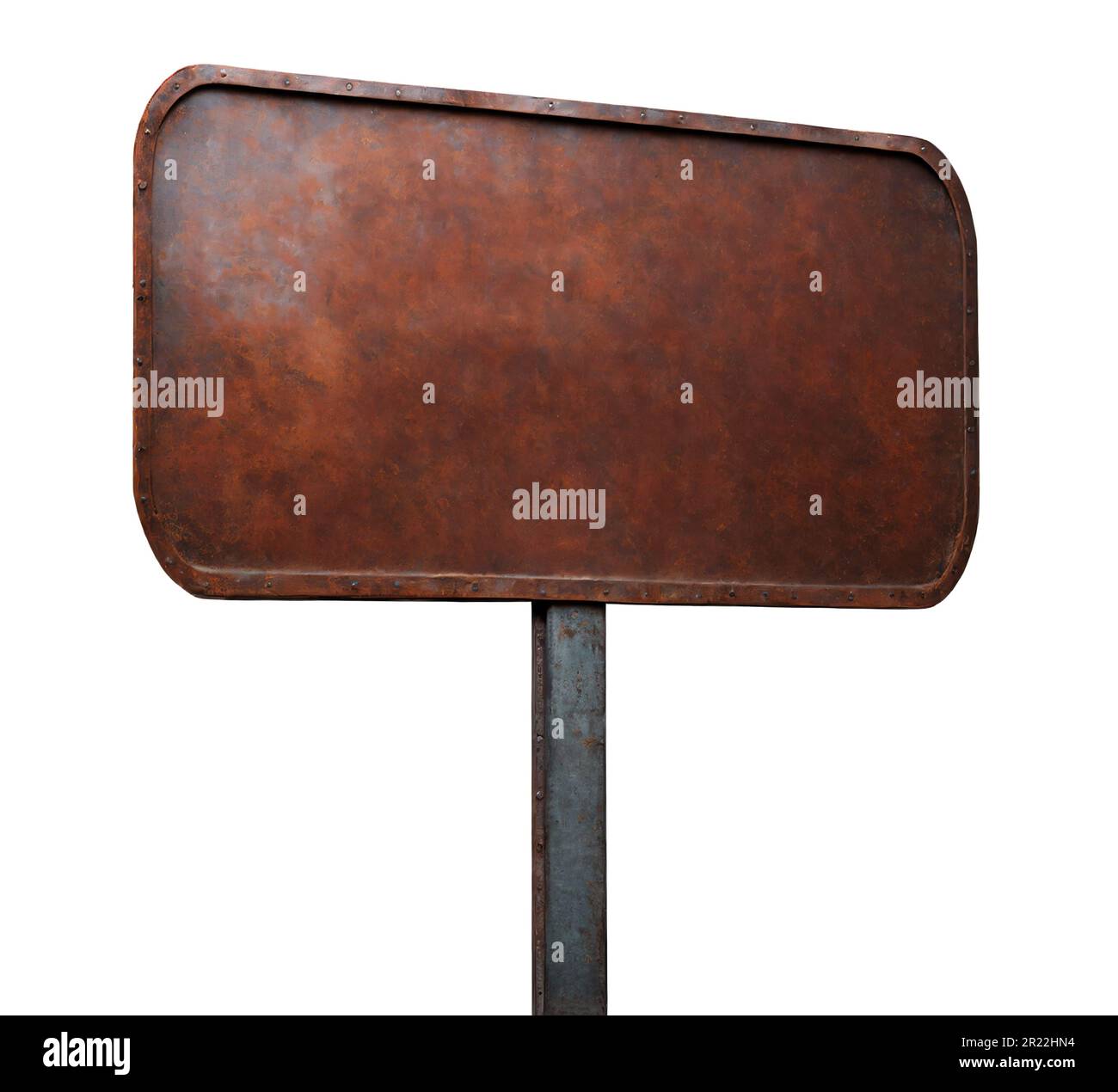 Old rusty metal industry sign board white background Stock Photo - Alamy