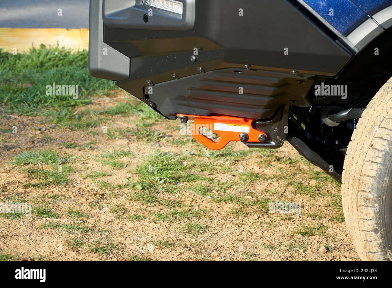 The Red Recovery Point on an off road Four Wheel Drive Vehicle Stock ...