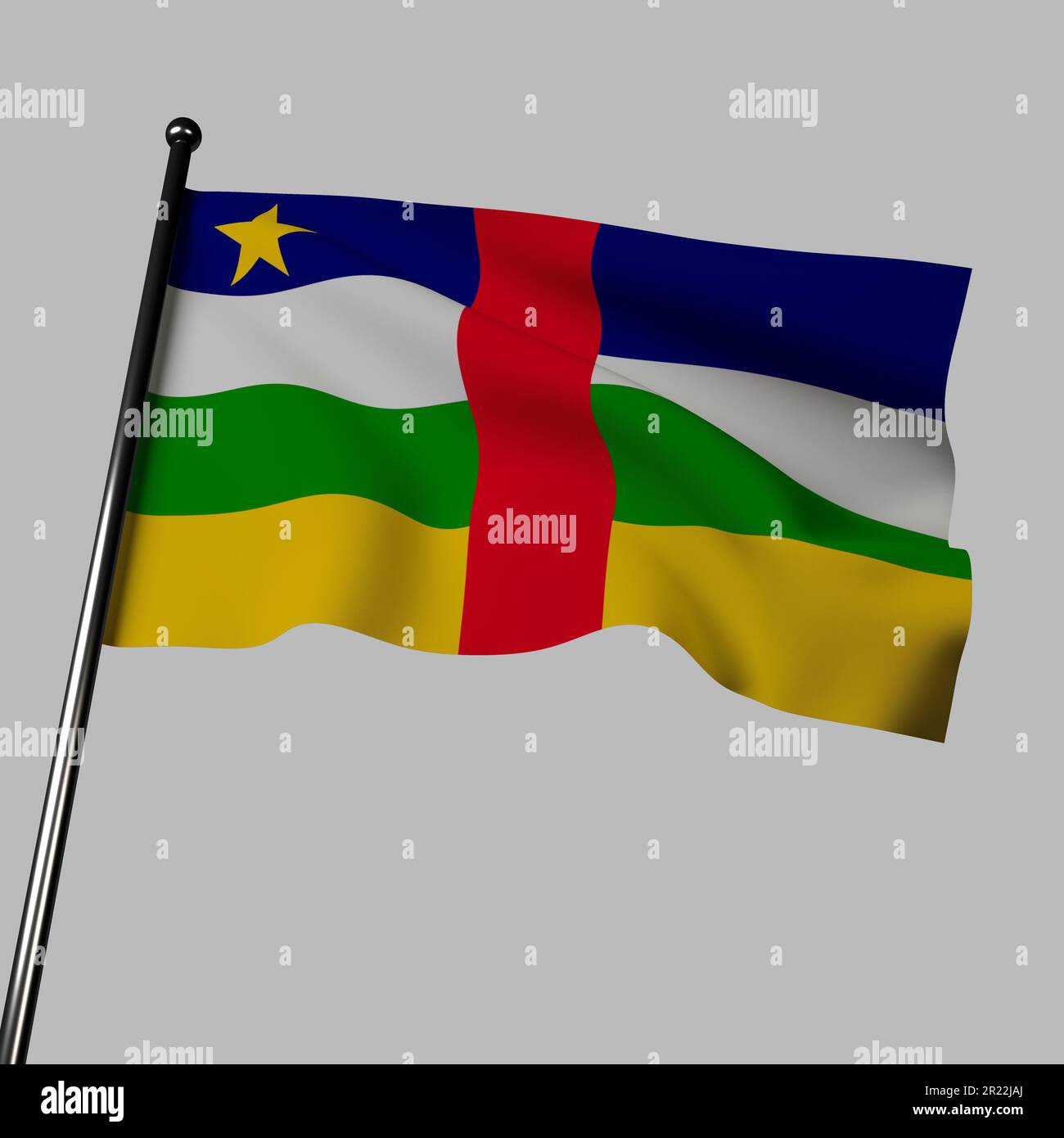 Central African Republic flag waving. Blue for freedom, white for peace ...