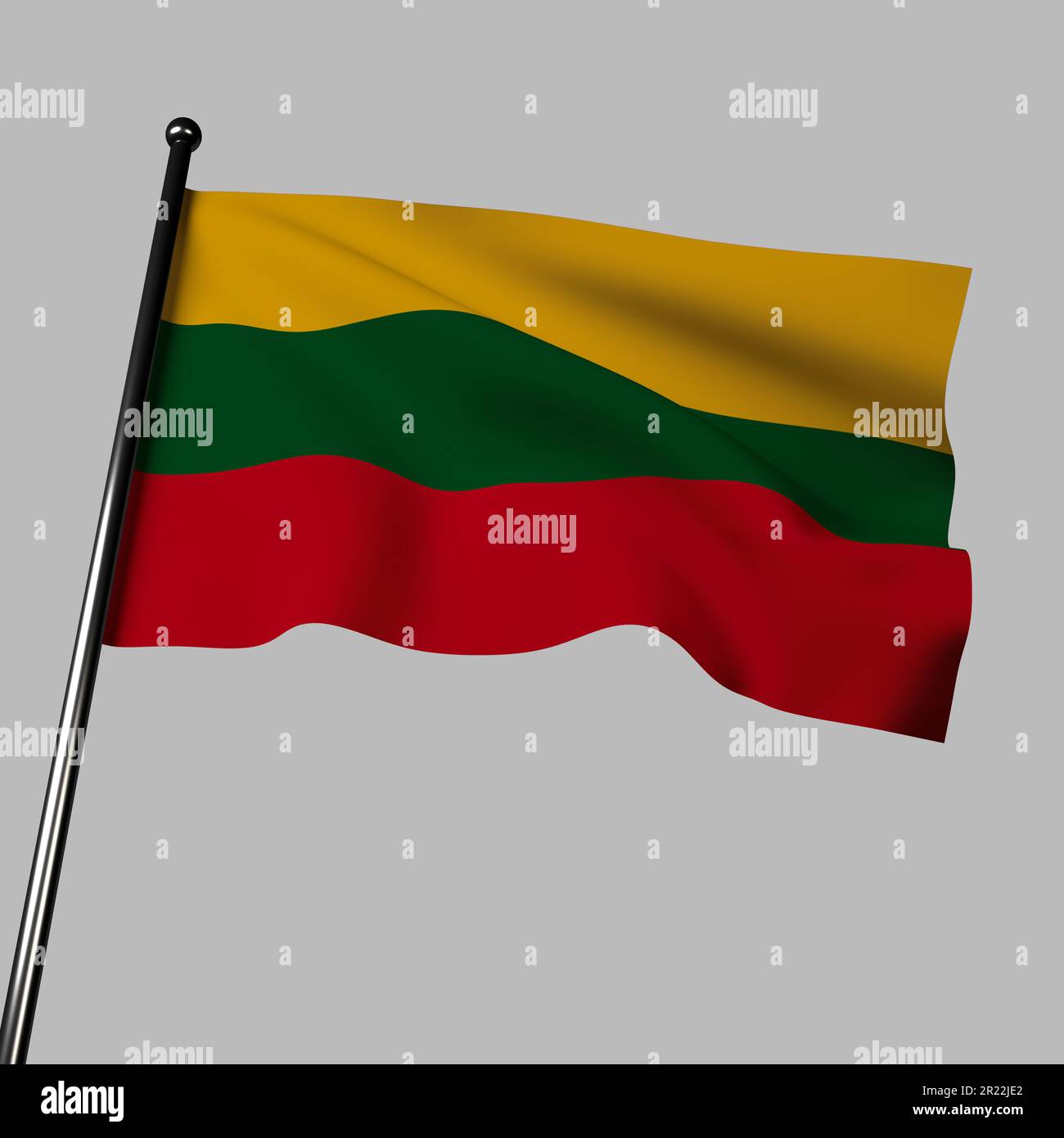 National flag lithuania flying in hi-res stock photography and images ...