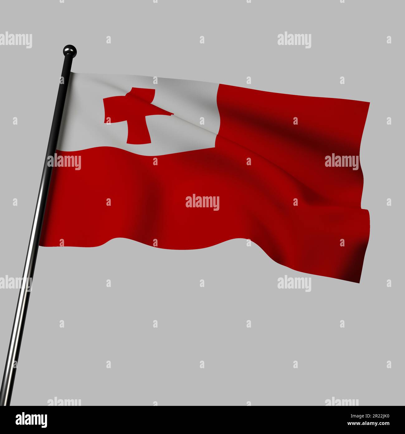 Waving realistic tonga flag in hi-res stock photography and images - Alamy