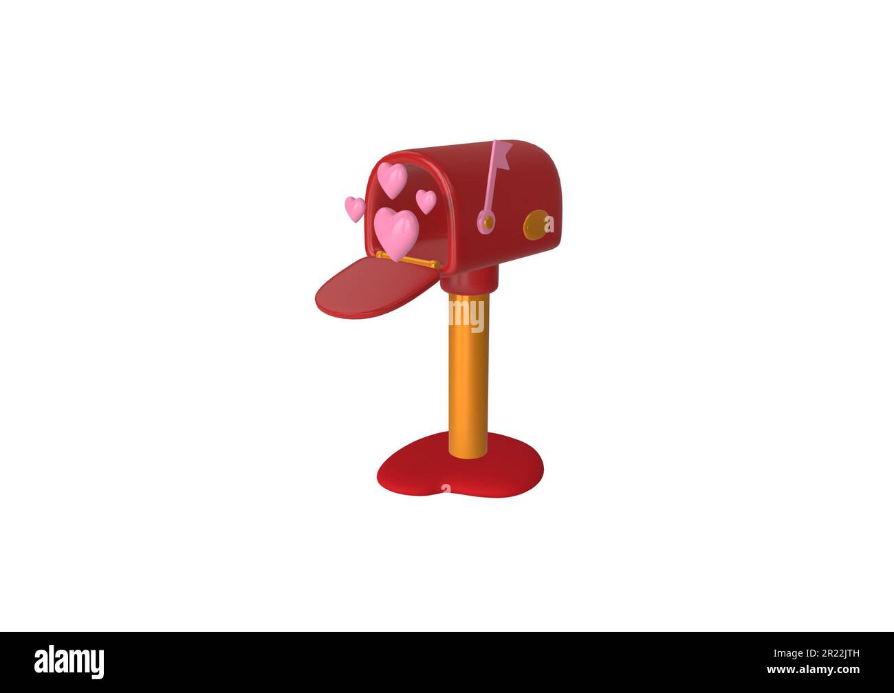 A 3D rendering of a red mailbox icon on white background Stock Photo ...