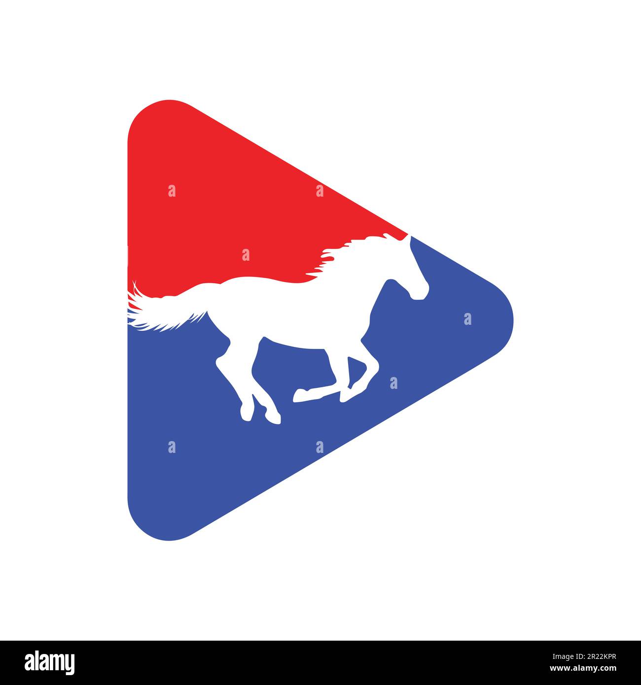 Horse running icon vector illustration inside a shape of play button ...