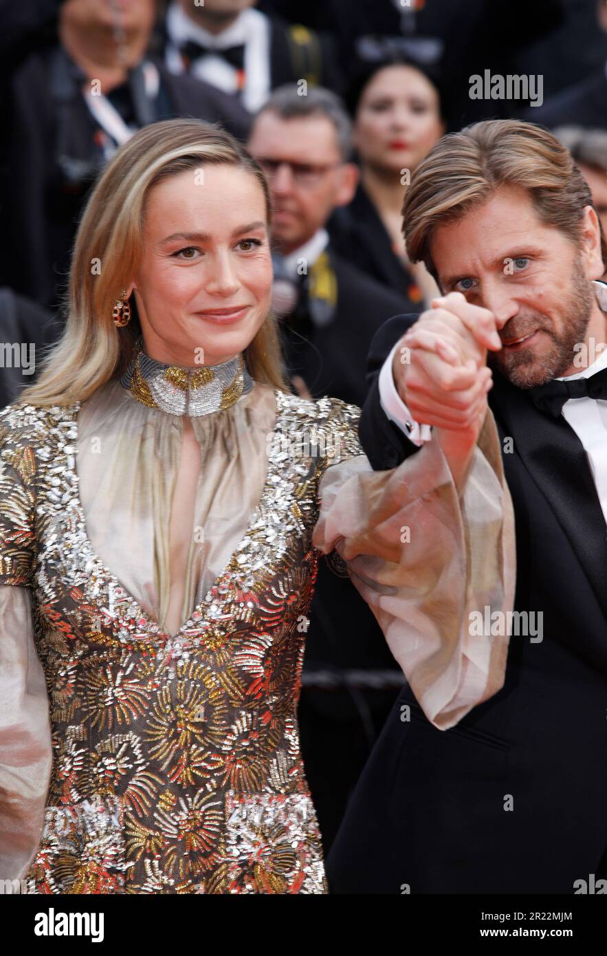 Cannes, Fra. 16th May, 2023. Brie Larson and Ruben Ostlund attend the ...