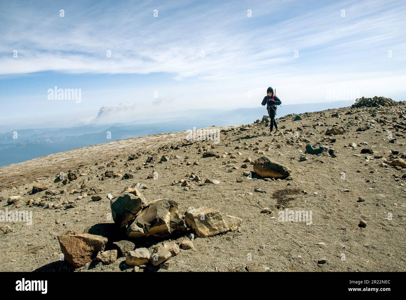 On the summit of Mt Adams. Washington State Stock Photo - Alamy