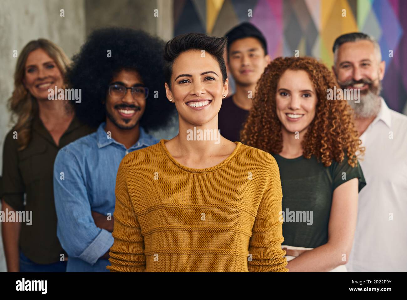 Teamwork is the backbone of our success. Portrait of a group of ...